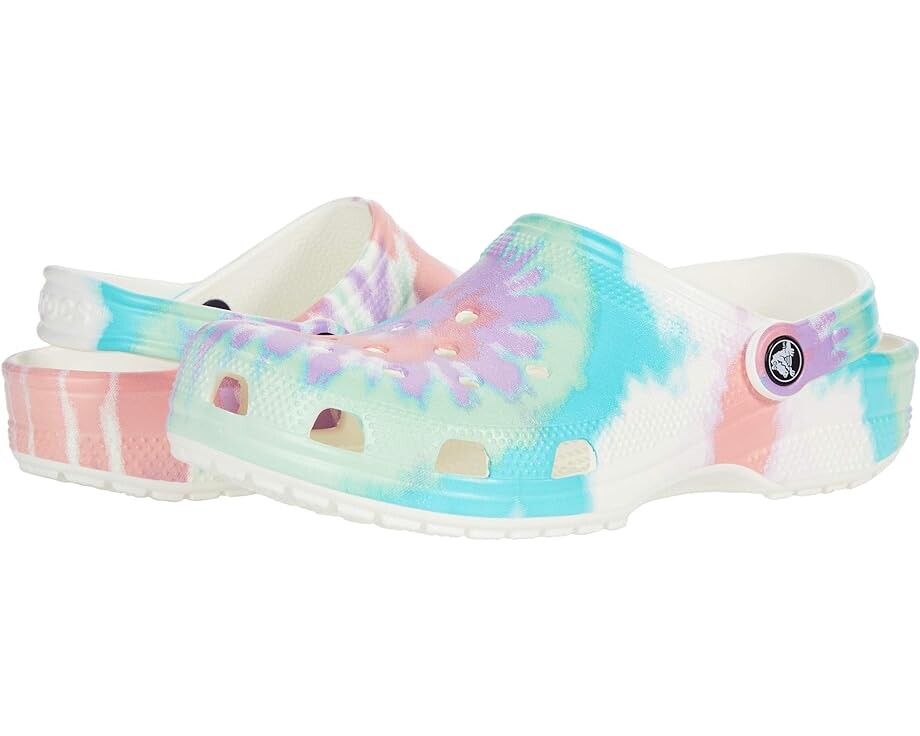Сабо Crocs Classic Tie-Dye Graphic Clog, цвет Fresco/Multi 1 выгодно ...